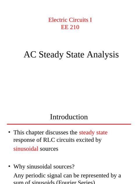 Ac Steady State Analysis Pdf Electrical Impedance Series And Parallel Circuits