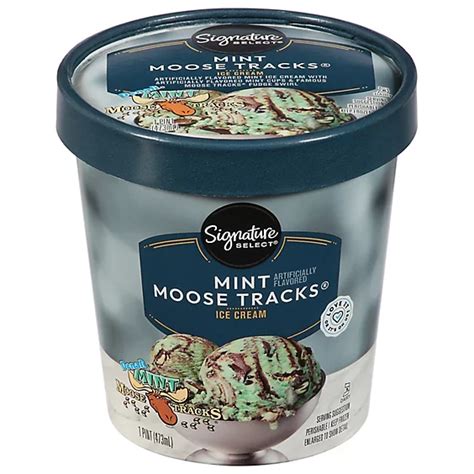 Signature Select Ice Cream Mint Moose Tracks 1 Pt 1 Pt Albertsons