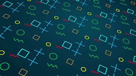 Animated Abstract Pattern With Geometric Elements In Multicolored Tones Gradient Background