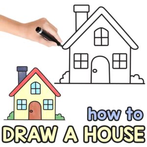 How To Draw A House Step By Step Drawing Tutorial Easy Peasy And Fun