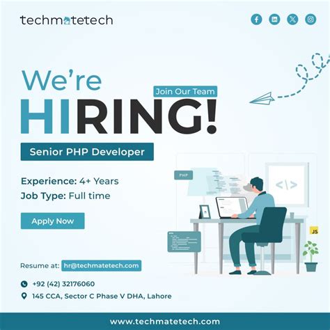 Techmatetech Pakistan On Linkedin Hiring Post Php Developer Experienced
