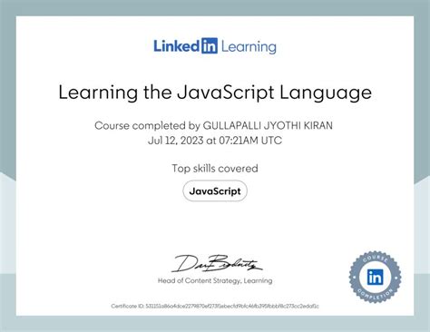 gullapalli jyothi kiran on linkedin certificate of completion
