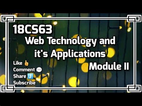CS Web Technology MODULE Web Technology And Its Applications VTU Th SEM CSE ISE