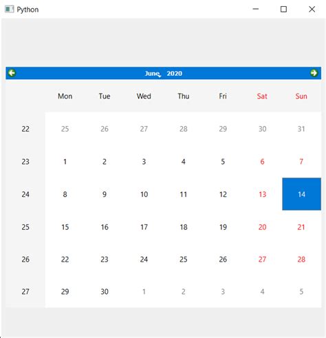 Pyqt5 Qcalendarwidget Setting Maximum Height Geeksforgeeks
