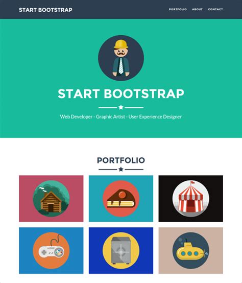 Portfolio Bootstrap Template Free Download Printable Templates