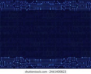 Electronic Circuit Frame On Binary Code Stock Vector Royalty Free Shutterstock