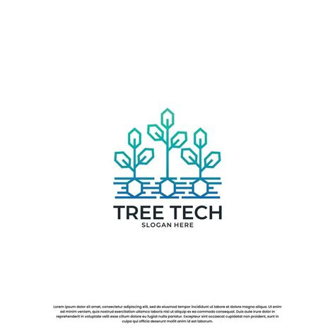 Modern Tree Tech Logo Design Growth Technology Logo Inspiration 36163895 Vector Art At Vecteezy