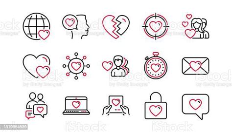 러브 라인 아이콘 마음 발렌타인 데이와 관계 선형 아이콘 집합입니다 벡터 0명에 대한 스톡 벡터 아트 및 기타 이미지 0명 고급 디자인 Istock