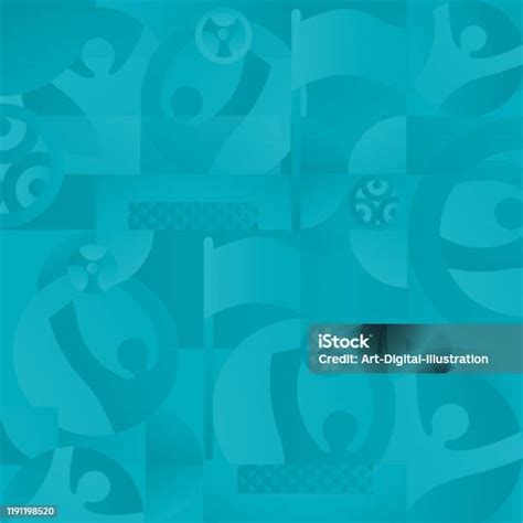 축구 추상 유럽 축구 선수권 대회 녹색과 파란색 그라데이션 기하학적 모양 배경 벡터 원활한 패턴 축구에 대한 스톡 벡터 아트 및 기타 이미지 Istock