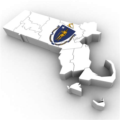 Massachusetts Political Map 3d Model Cgtrader