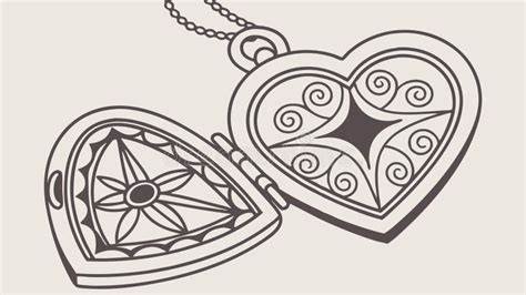 Outline Of Ornate Locket Jewelry Design Vector Design Generative Ai