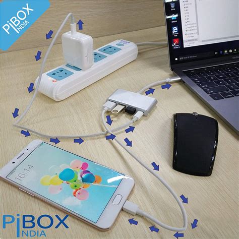 PiBOX India USB C Hub Multiport Adapter USB C To Port USB Hub Type C Connector With