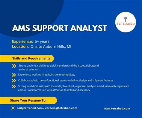 tetrahed inc on linkedin tetrahedinc amssupportanalyst applicationmanagement enterprisesupport…