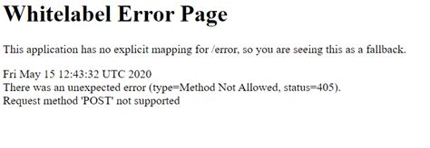 whitelabel error page when running openvidu mvc node tutorial