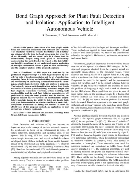 Pdf Bond Graph Approach For Plant Fault Detection And Isolation Application To Intelligent