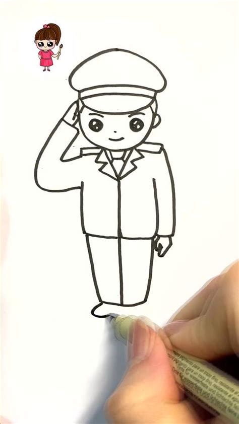 敬礼的军人简笔画最简单（高清10张） 简笔画图片大全