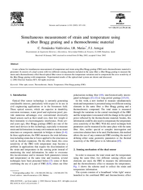 Pdf Simultaneous Measurement Of Strain And Temperature Using A Fiber Bragg Grating And A