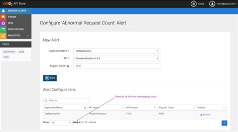 Store Minor Text Overlapping Issue In “configure Abnormal Request Count Alert” Page · Issue