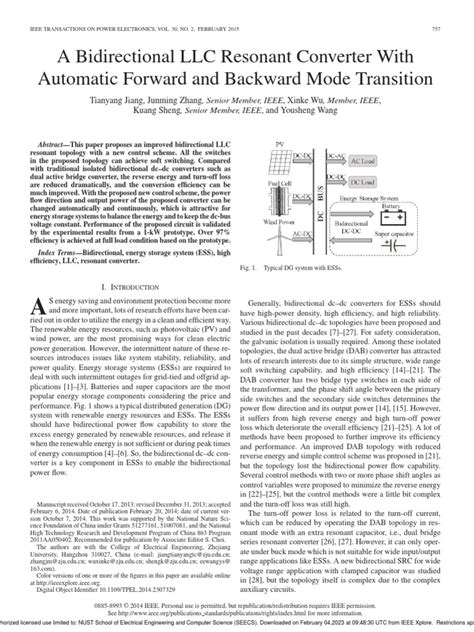 A Bidirectional Llc Resonant Converter With Automatic Forward And Backward Mode Transiti Pdf