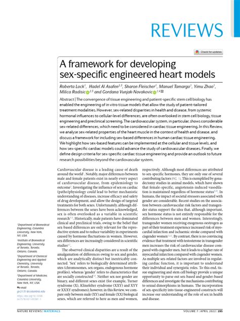 reviews a framework for developing sex specific engineered heart models pdf cardiac muscle