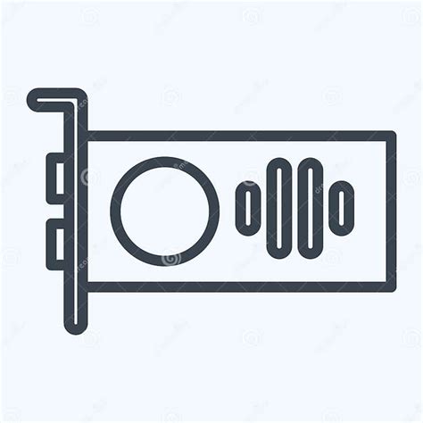 Icon Gpu Suitable For Computer Components Symbol Line Style Simple Design Editable Design