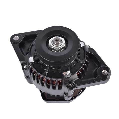 Black Mini Alternator Es1004bk For Gm Denso Style V Belt 1wire Street