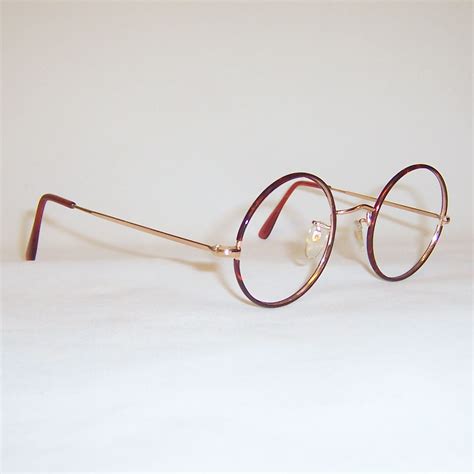 Classic 1970s Goldtortoiseshell Round Eye Spectacles By Lesbro England Dead Mens Spex