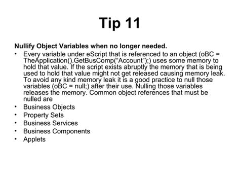 Siebel Best Practices Ppt