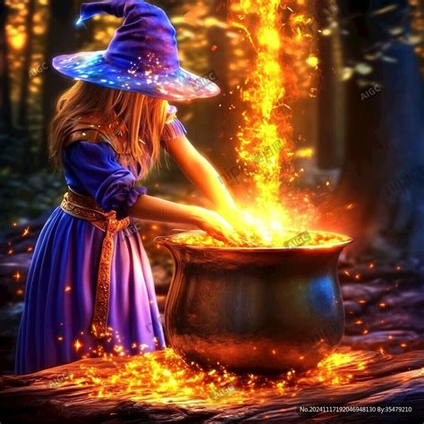 Ai创作图魔法女巫南瓜灯插画 魔发奇缘 3d魔法 小魔法师 魔法师女孩 仙女魔女插画 万圣节女魔法师 卖火柴的小女孩 拇指姑娘 封面本子小魔女