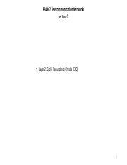 Lecture 7 CRC Theory Pdf EE4367 Telecommunication Networks Lecture 7 Layer 2 Cyclic