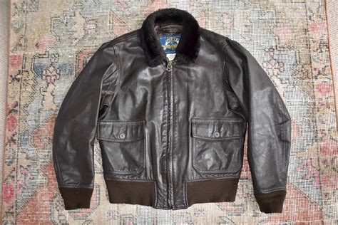 Vtg 80s Cooper Type G 1 Goatskin Leather Fur Collar Flight Bomber