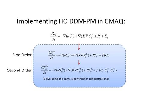 Ppt High Order Ddm Sensitivity Analysis Of Particular Matter In Cmaq