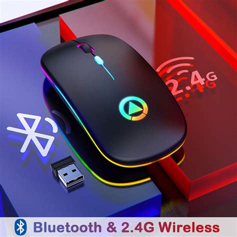 Wireless Mouse LED Backlit Rechargeable USB Silent Mouse Bluetooth 2 4Ghz Ergonomic Optical