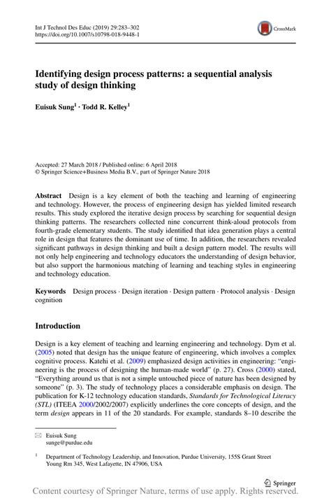 Identifying Design Process Patterns A Sequential Analysis Study Of Design Thinking Request PDF