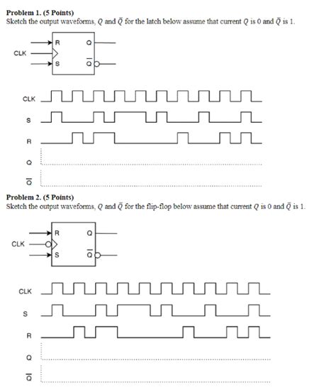 solved problem 1 5 points sketch the output waveforms q