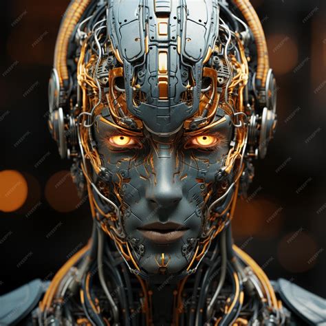 Premium Ai Image Robot Face