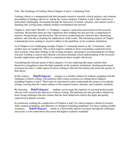 Thesis Chapter 4 And 5 Format Pdf Thesis Methodology