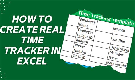 how to create real time tracker in excel earn and excel