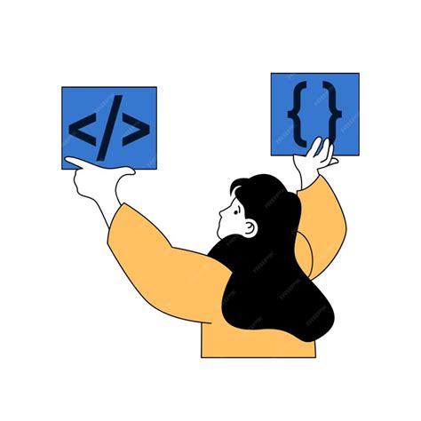 Premium Vector Programming Concept With Cartoon People In Flat Design