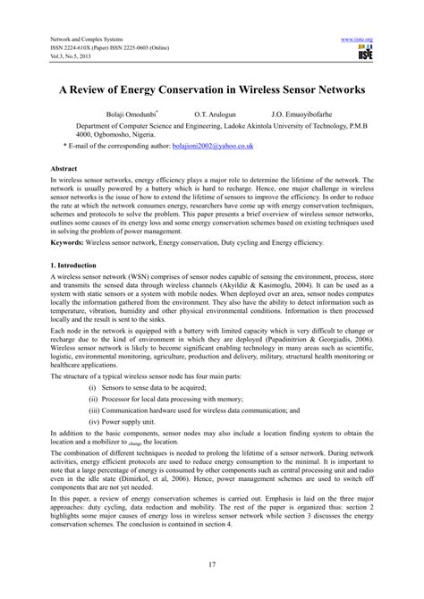 Pdf Network And Complex Systems A Review Of Energy Conservation In