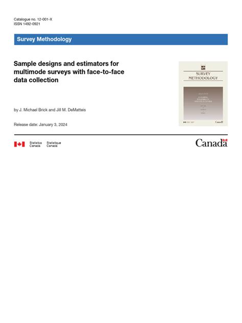 Sample Designs And Estimators For Multimode Surveys With Face To Face Data Colelction Pdf