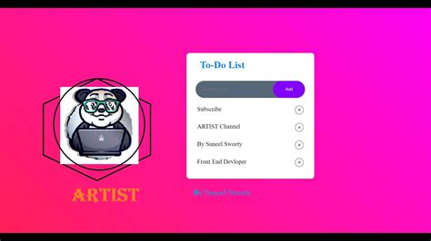 To Do Page Task Manager Using Html Css Javascript By Suneel Sweety Youtube