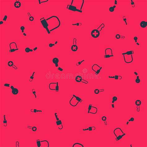 Set Unlocked Key Bicycle Broken And Wrong On Seamless Pattern Vector Stock Vector