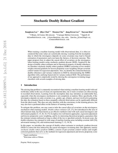 Stochastic Doubly Robust Gradient Deepai