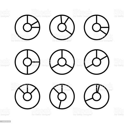 원형 차트 아이콘을 설정합니다 백분율 공유 또는 통계 기호입니다 원은 세그먼트 부분으로 나뉩니다 0명에 대한 스톡 벡터 아트 및 기타 이미지 Istock