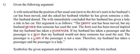 Solved Symbolize The Given Argument And Determine Its