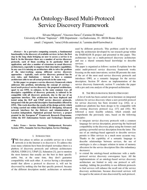Pdf An Ontology Based Multi Protocol Service Discovery Framework