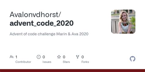 Github Avalonvdhorstadventcode2020 Advent Of Code Challenge Marin
