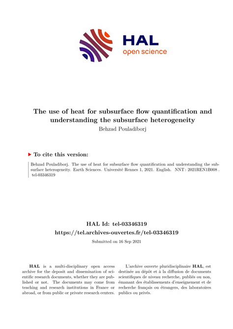 Pdf The Use Of Heat For Subsurface Flow Quantification And Dokumentips