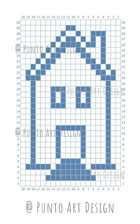 Grid Pattern 24 Charts House Design Mosaic Crochet Pattern C2c Graphgan Graph Paper For Knitting